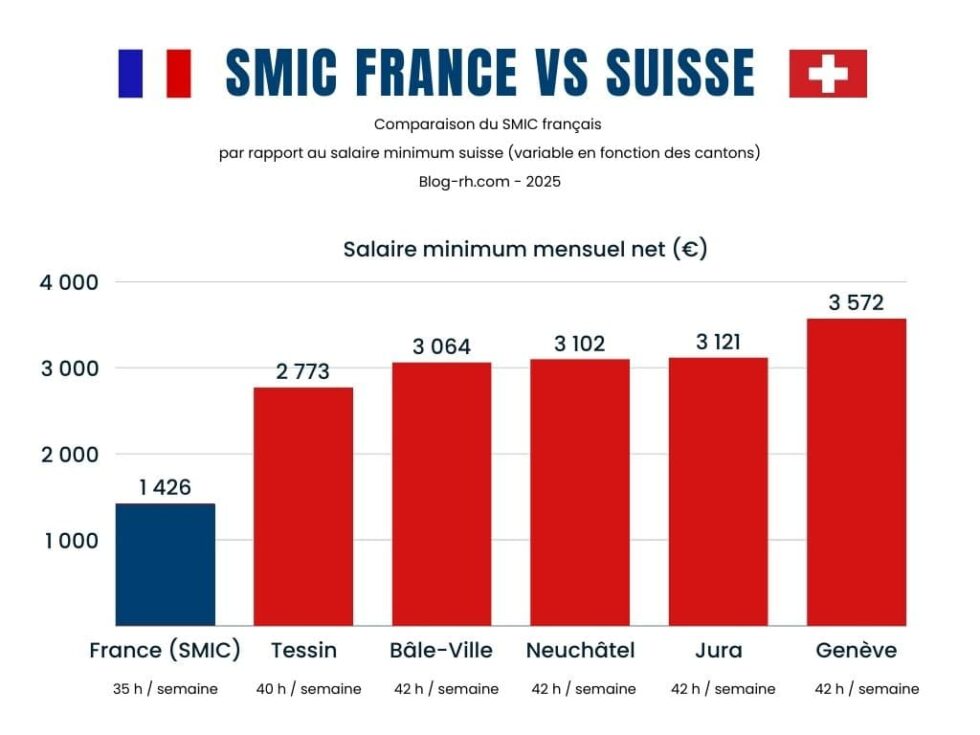 SMIC Suisse : salaire minimum par canton en 2025